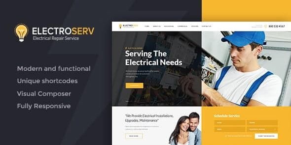 ElectroServ 1.3.2 - Electrical Repair Service WordPress Theme - GPL ...