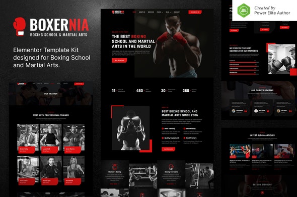 Boxernia - Boxing School & Martial Arts Elementor Template Kit - GPL ...