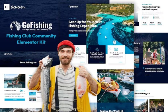 Go Fishing 1.0 - Fishing Club Community Elementor Template Kit - GPL ...