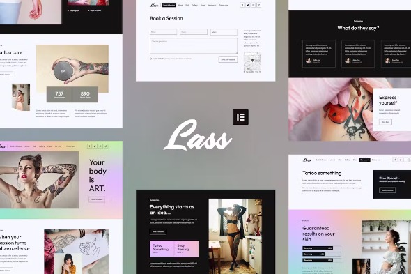 Lass 1.0 - Tattoo Artist & Piercing Studio Elementor Template Kit ...