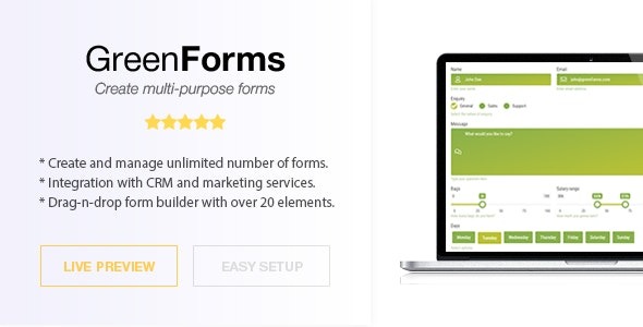 Green Forms 1.55 - WordPress Form Builder - GPL Pugins Club
