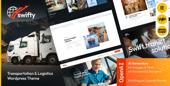 Swifty 1.0 - Transportation & Logistics WordPress Theme - GPL Plugins Club