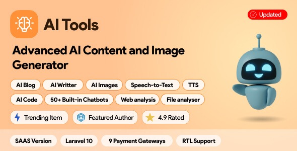AI Tools SAAS 1.1.8 - AI Content Generator, Image Generator, Text ...