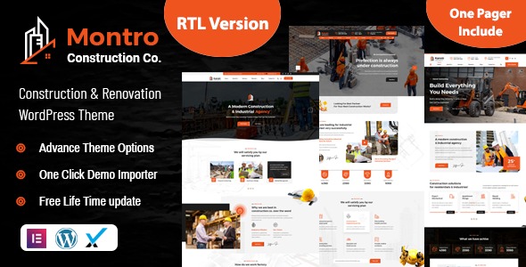 Montro 4.2.2 - Construction WordPress Theme RTL Ready - GPL Plugins Club
