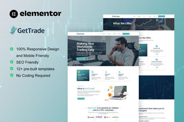 GetTrade - Trading & Investment Elementor Template Kits - GPL Plugins Club