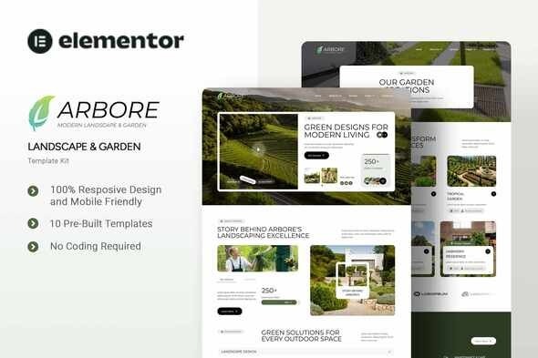Arbore - Landscape & Garden Elementor Template Kit - GPL Pugins Club